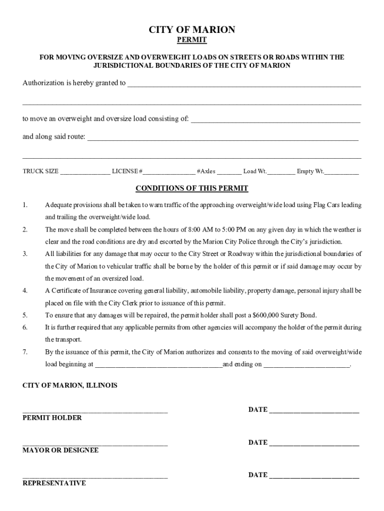Fillable Online Overweight Oversize Permit Application Fax Email Print - pdfFiller