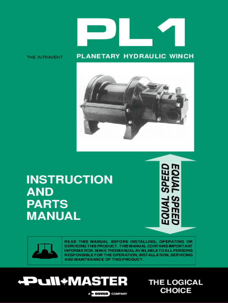 Fillable Online Pullmaster-Model-PL1-Service-Manual.pdf Fax Email Print - pdfFiller