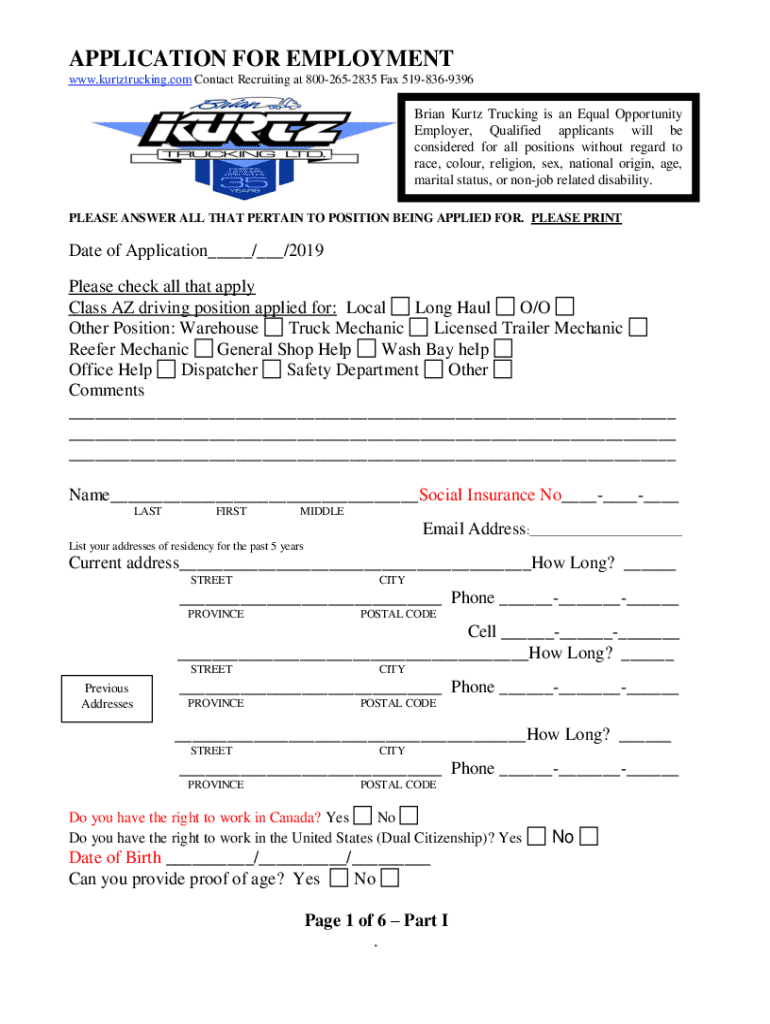 Fillable Online Brian Kurtz Trucking - Home Fax Email Print - pdfFiller