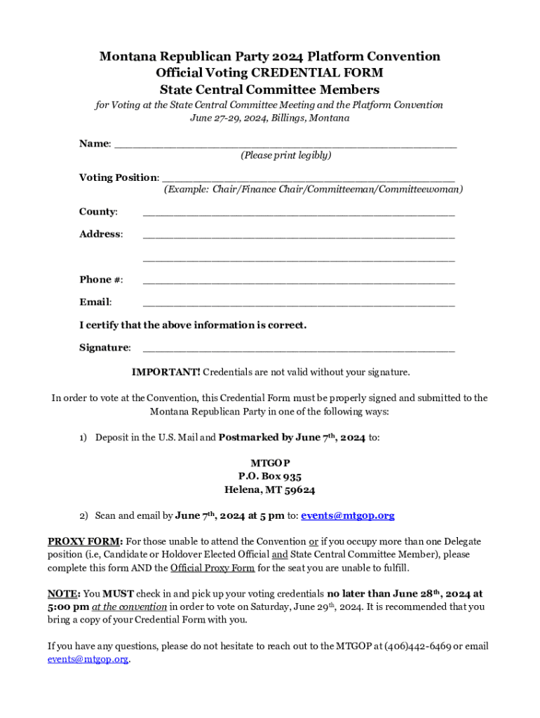 Fillable Online Credential-Form-Candidate-2024. ... Fax Email Print ...