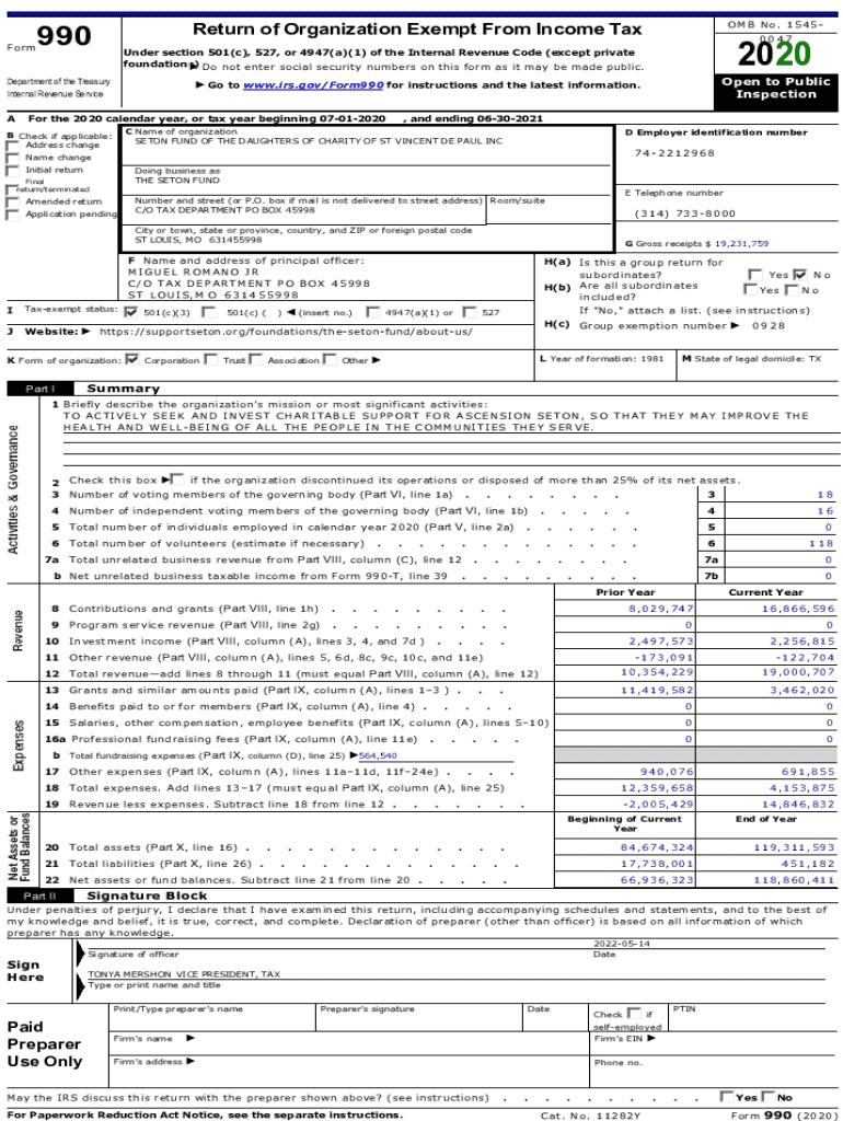 Fillable Online Tax Year Prior to 2020: New EIN; use for prior year ...