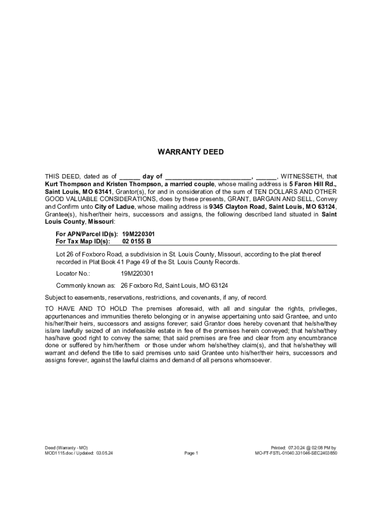 Fillable Online THIS DEED, dated as of day of , , WITNESSETH, that Fax ...