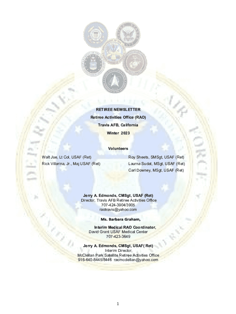 Fillable Online Retiree Activities Office (RAO) Fax Email Print - pdfFiller