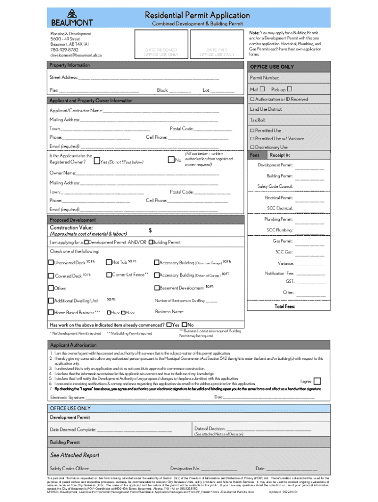 Fillable Online Building Permit Application ChecklistNew Residential ...