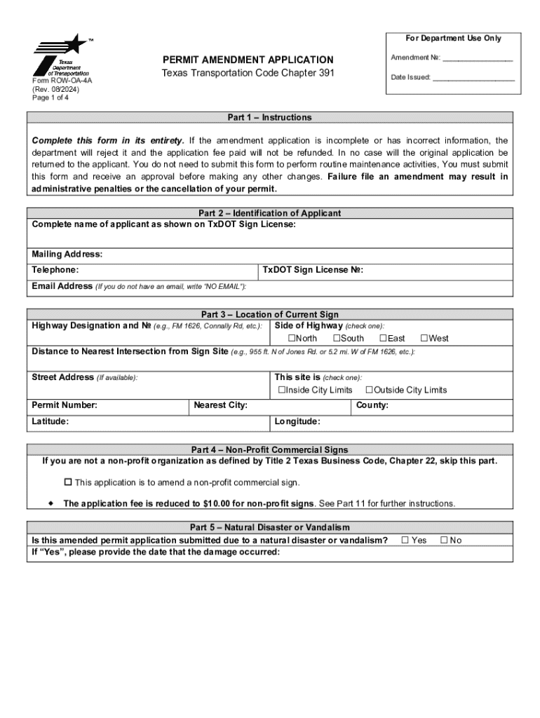 Fillable Online PERMIT APPLICATION FOR INTERSTATE/PRIMARY ... Fax Email Print - pdfFiller