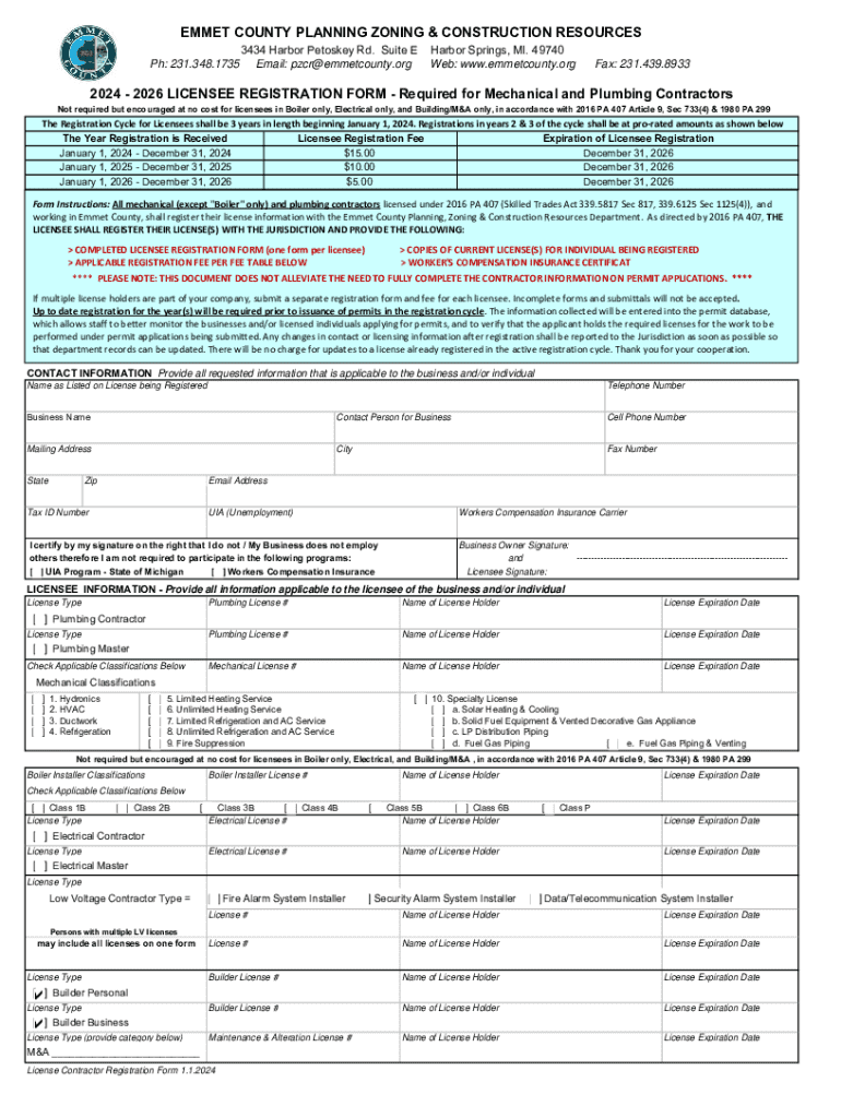 Fillable Online 2024 - 2026 LICENSEE REGISTRATION FORM Fax Email Print - pdfFiller