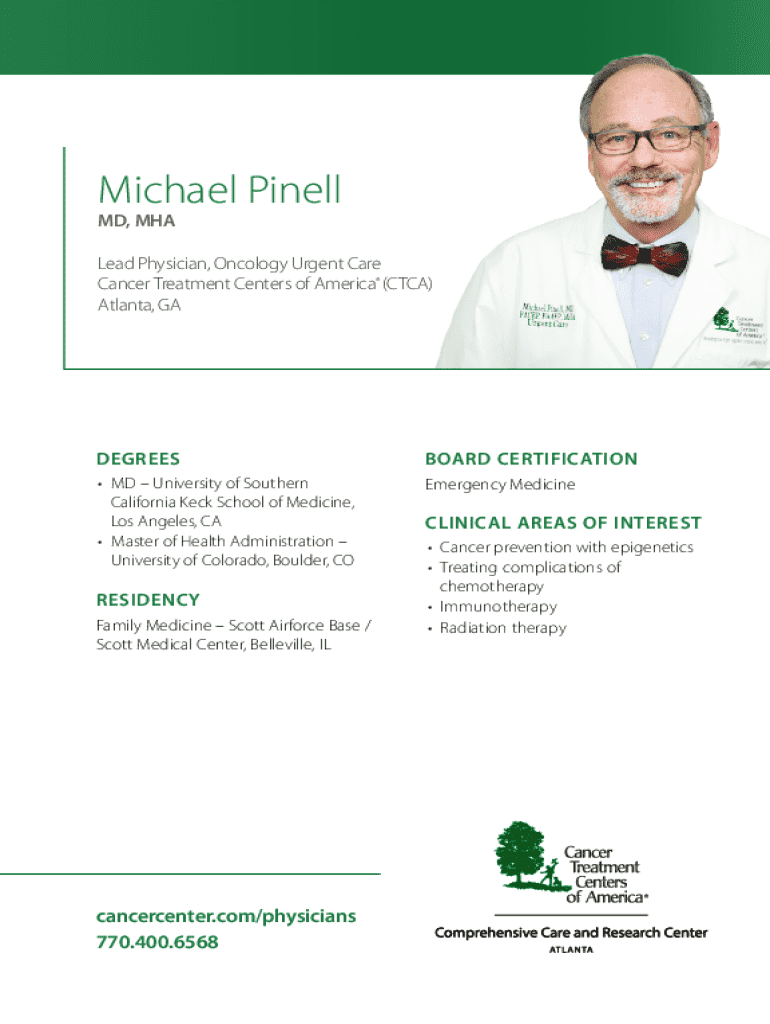 Fillable Online B1093 CTCA Physician Bio Card Form - PinellUPDATED Fax ...