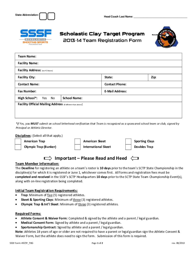 Fillable Online Scholastic Clay Target ProgramWelcome To The Ike\'s Fax Email Print - pdfFiller