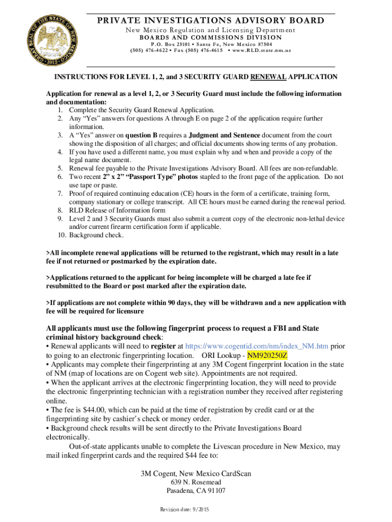 Fillable Online Fillable Online NMRLDPrivate Investigations Board Members ... Fax Email Print ...
