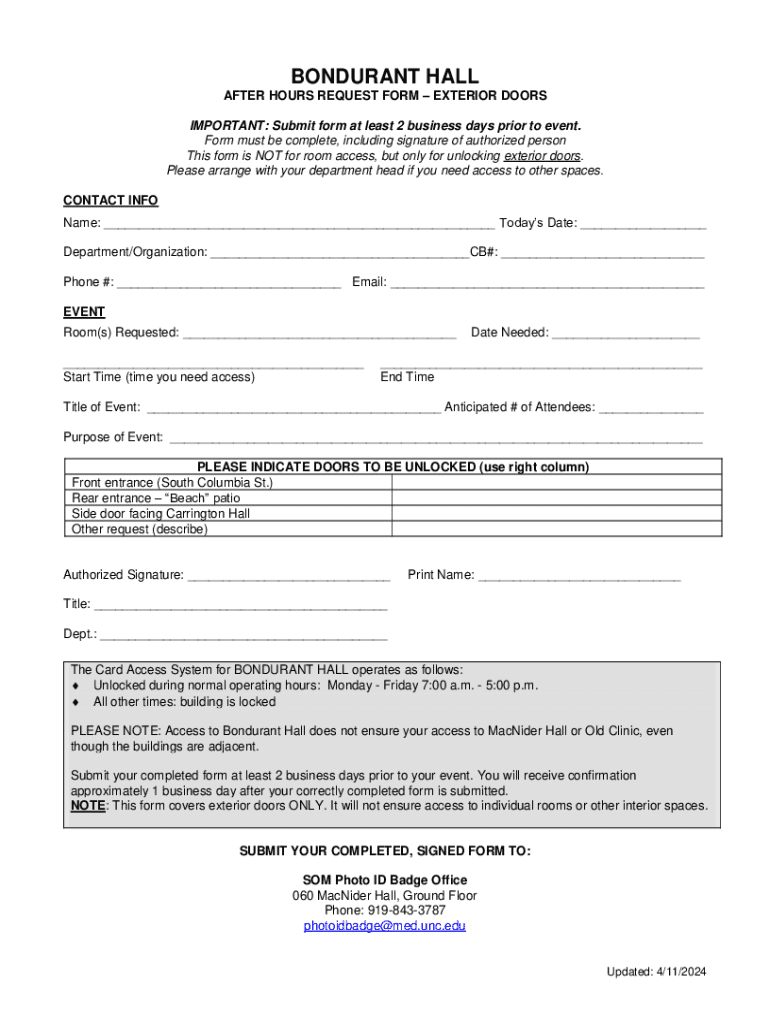 Fillable Online MARSICO-HALL-Building-Access-Form. ... Fax Email Print ...