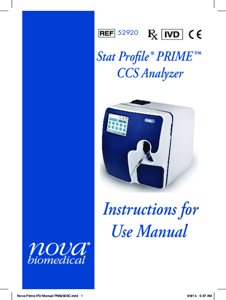 Fillable Online Stat Profile Prime Plus Critical Care Blood Gas ...