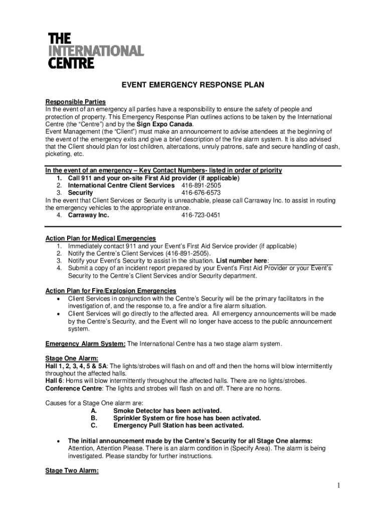 Fillable Online Emergency Response Plan - an overview Fax Email Print ...