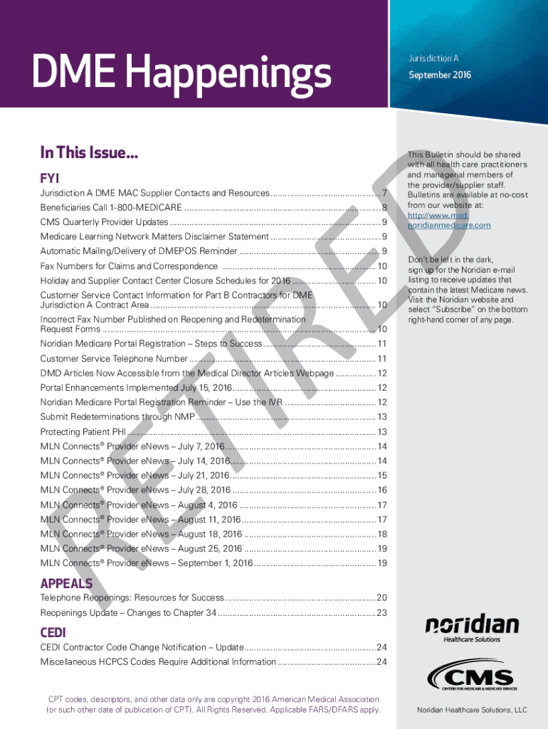 Fillable Online CMS to Allow Advance DME Payments Following Change ... Fax Email Print - pdfFiller