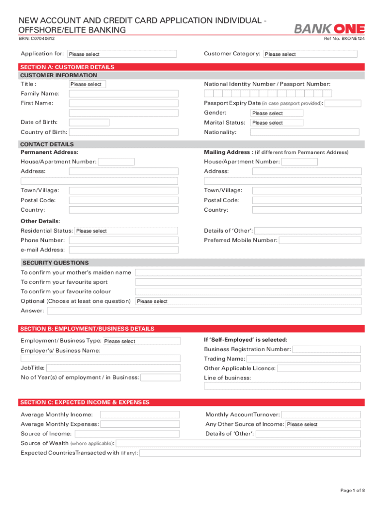 Fillable Online NEW ACCOUNT AND CREDIT CARD APPLICATION ... Fax Email Print - pdfFiller
