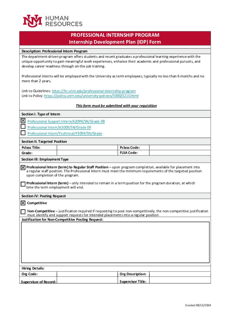 Fillable Online Internship Development Program Form Fax Email Print ...