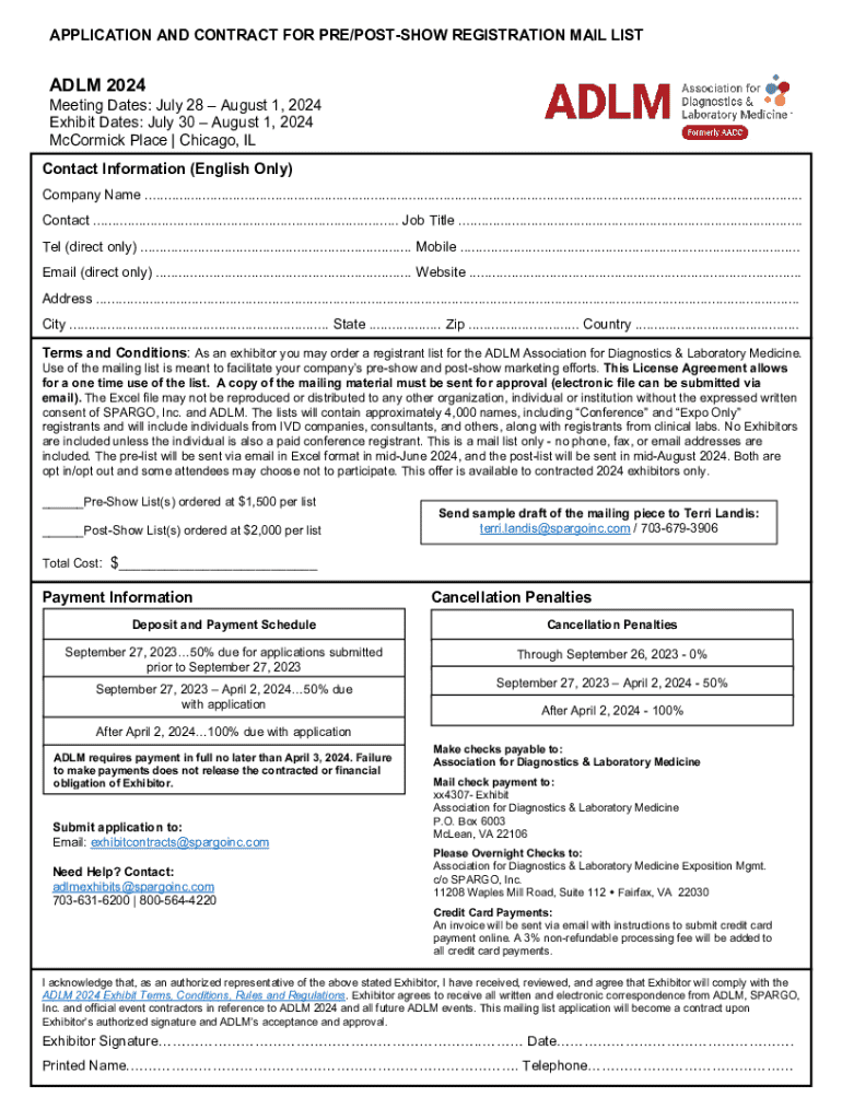 Fillable Online ADLM 2025 Exhibitor Listing Instructions Fax Email ...