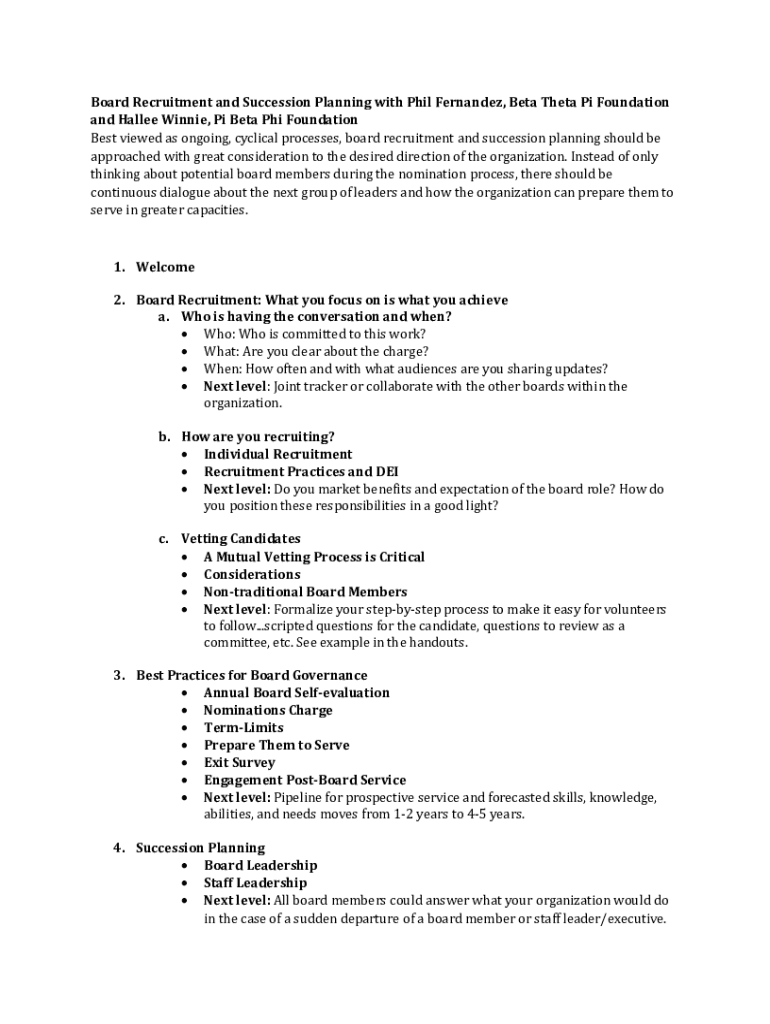 Fillable Online Board-Recruitment-and-Succession-Planning-Handout ...