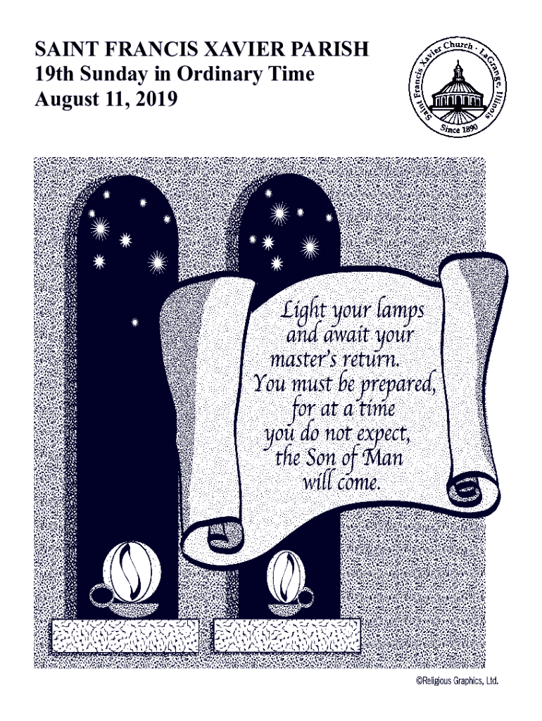 Fillable Online Saint Augustine - Saint Francis Xavier Catholic Church Fax Email Print - pdfFiller