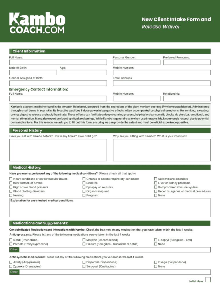 Fillable Online New Client Intake Form and Fax Email Print - pdfFiller