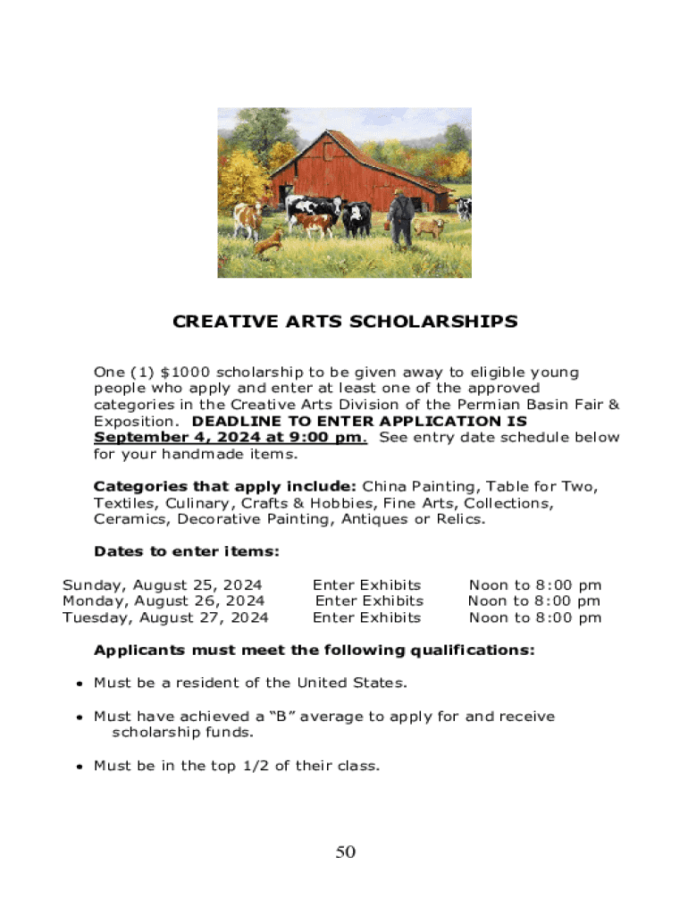Fillable Online Creative Arts Scholarships and Auditions Fax Email Print - pdfFiller