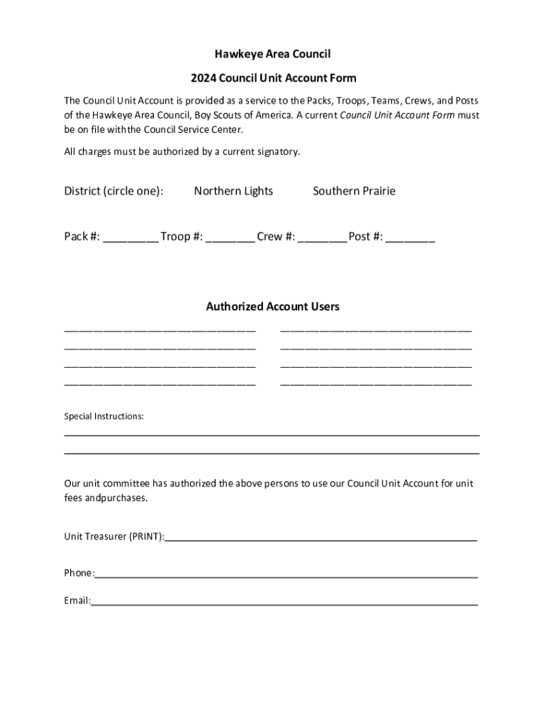 Fillable Online UNIT ACCOUNT AUTHORIZATION FORM Fax Email Print - pdfFiller