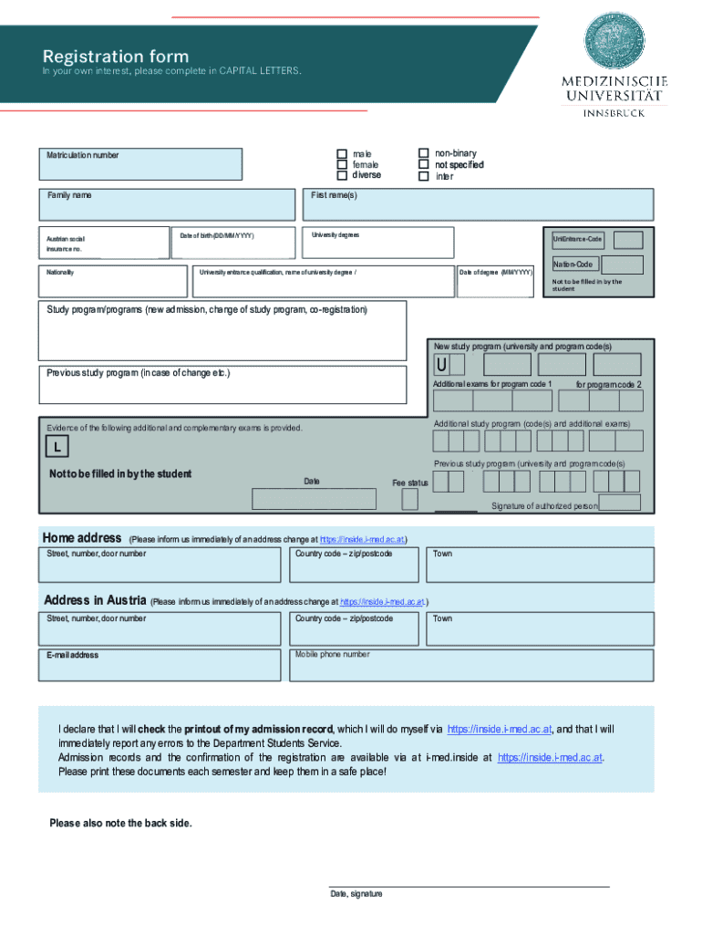 Fillable Online Registration form U Fax Email Print - pdfFiller