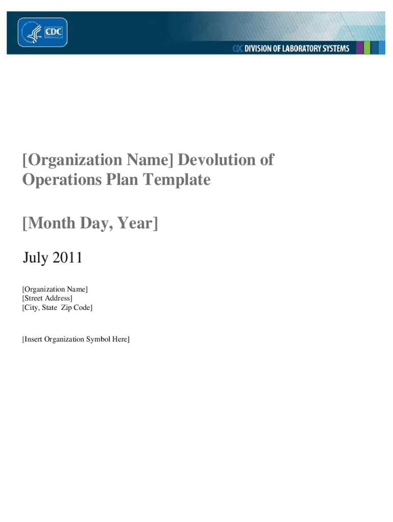 Fillable Online 3333 Organization Name Devolution of Operations Plan ... Fax Email Print - pdfFiller