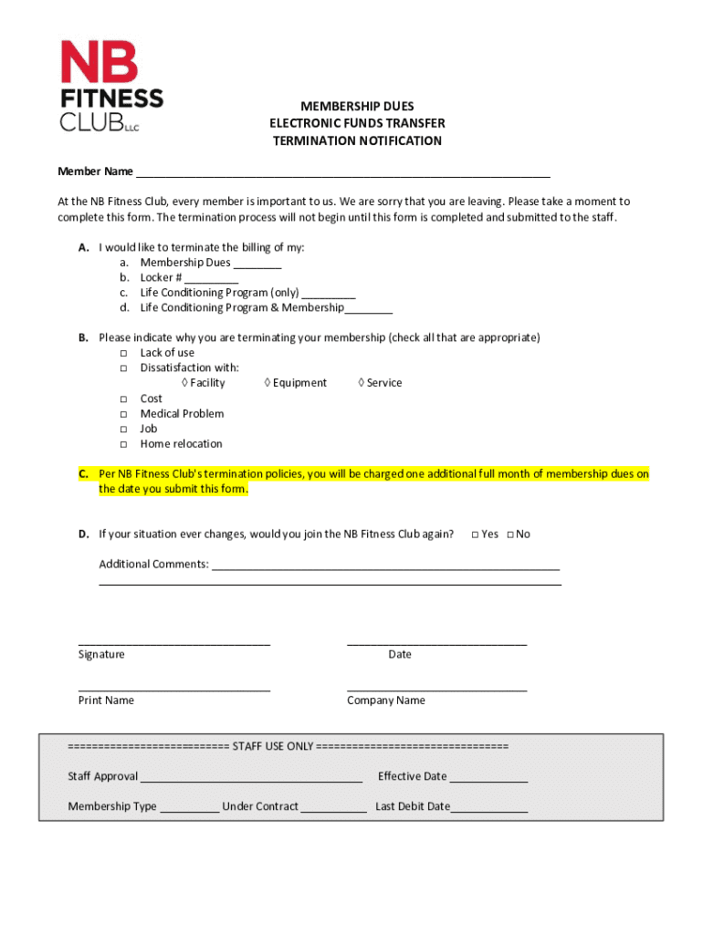 Fillable Online MEMBERSHIP DUES ELECTRONIC FUNDS TRANSFER ... Fax Email ...