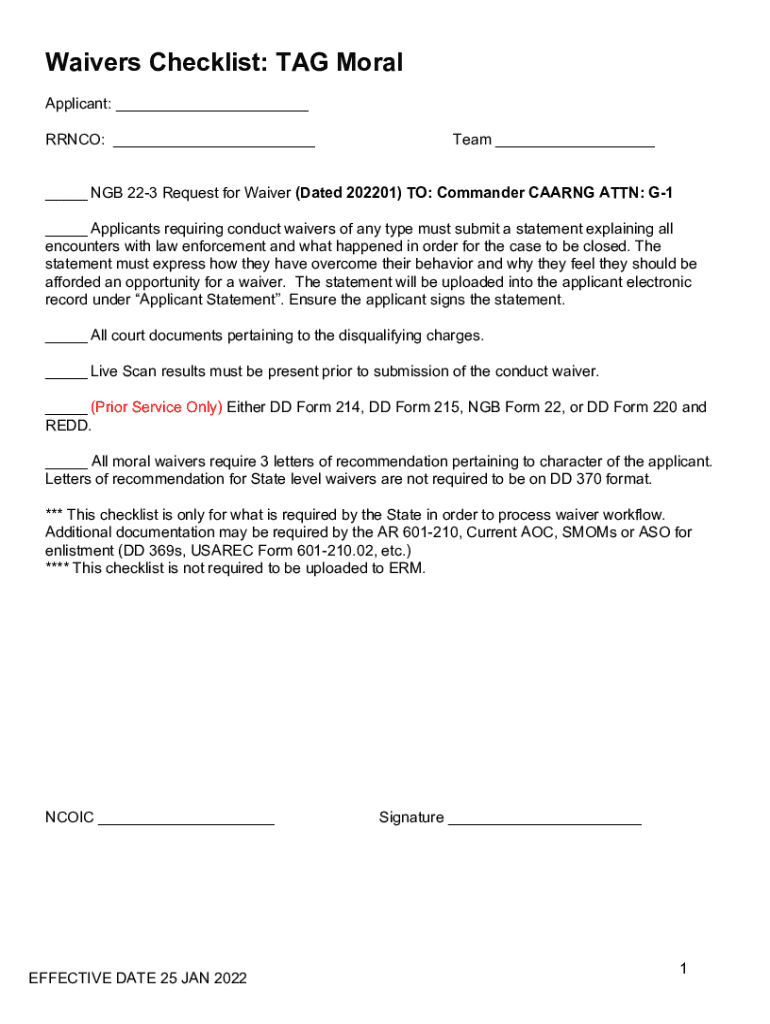 Fillable Online Complete Guide to Moral Conduct Waivers in the Army Fax ...