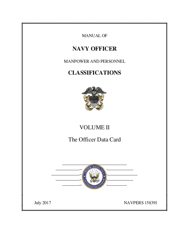 Fillable Online Manual of Navy Officer Manpower and Personnel ...