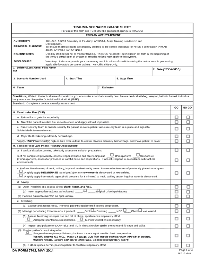 Da Form 7742 - Fill Online, Printable, Fillable, Blank | pdfFiller