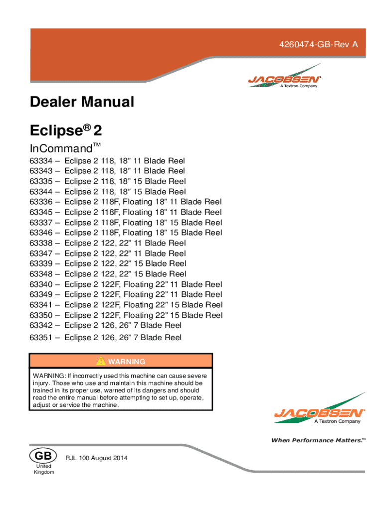 Fillable Online My new to me Jacobsen Eclipse 2 with floating head, 15 ... Fax Email Print ...