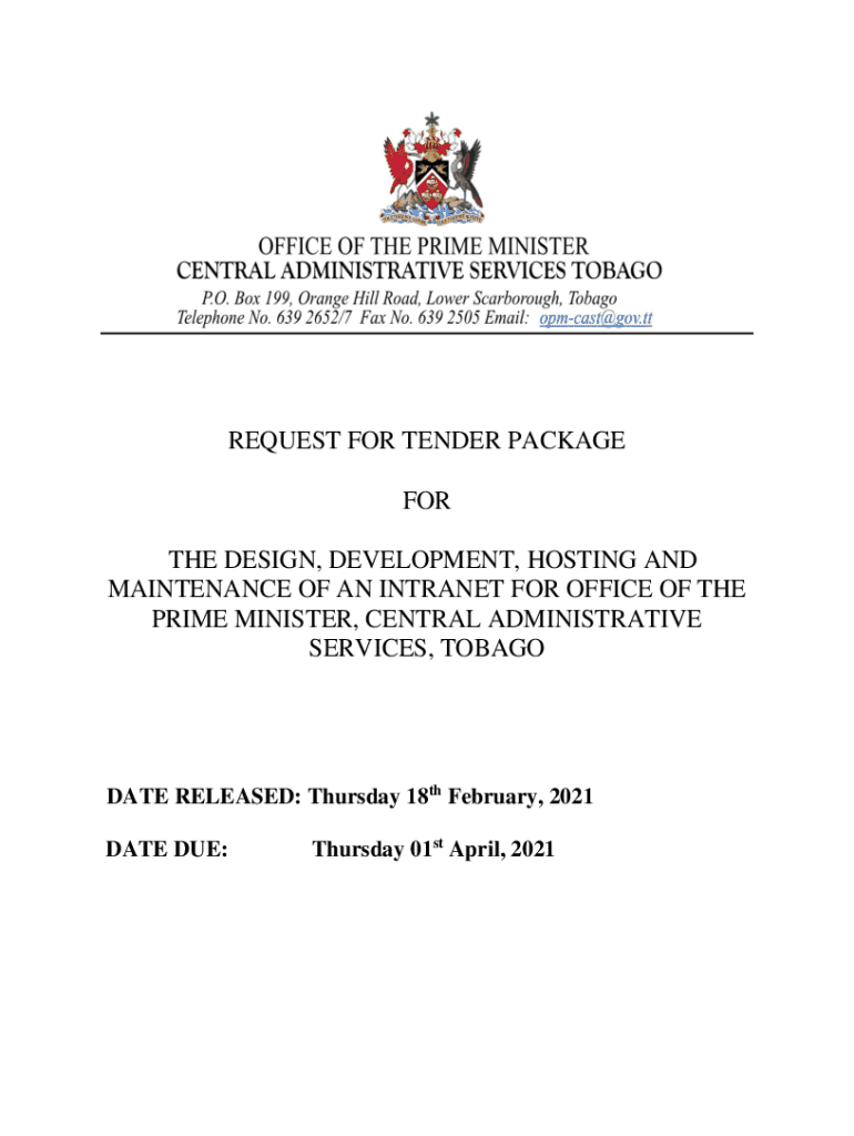 Fillable Online Request For Tender Package-For The Design, ... Fax ...