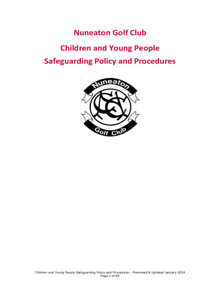 Fillable Online Children and Young People Safeguarding Policy and ProceduresReviewed & Updated ...