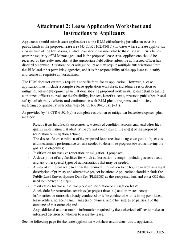 Fillable Online Attachment 2: Lease Application Worksheet and ... Fax ...