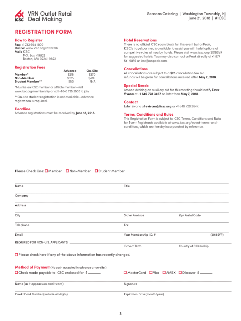 Fillable Online vrn spring outlet retail deal making - registration ...