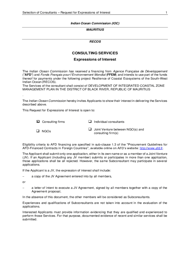 Fillable Online Matrix template for evaluating Expressions of Interest Fax Email Print - pdfFiller
