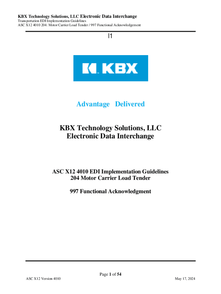 Fillable Online EDI 204 Motor Carrier Load Tender - X12 Fax Email Print ...