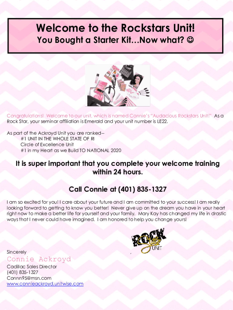 Fillable Online Fillable Online Welcome to the Rockstars Unit Fax Email Print Fax Email Print ...