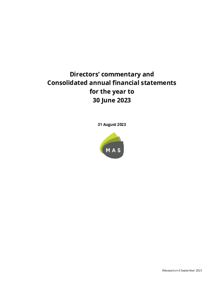 Fillable Online MAS Financial statements - 30.06.2023 bkl final (conso ...
