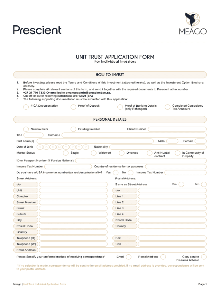 Fillable Online 2023 Unit Trust Application Form for Individual ...