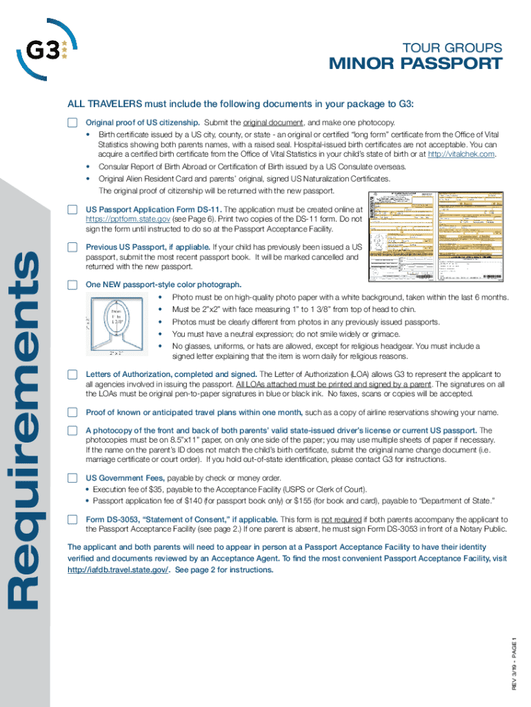 Fillable Online Applying for a Passport for Children Under 16-years Old ...