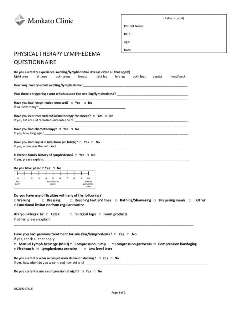 Fillable Online Lymphedema Form Fax Email Print - pdfFiller