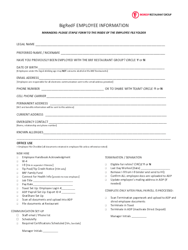 Fillable Online Employee History Folder (Packs) 25 Per Pack Fax Email ...