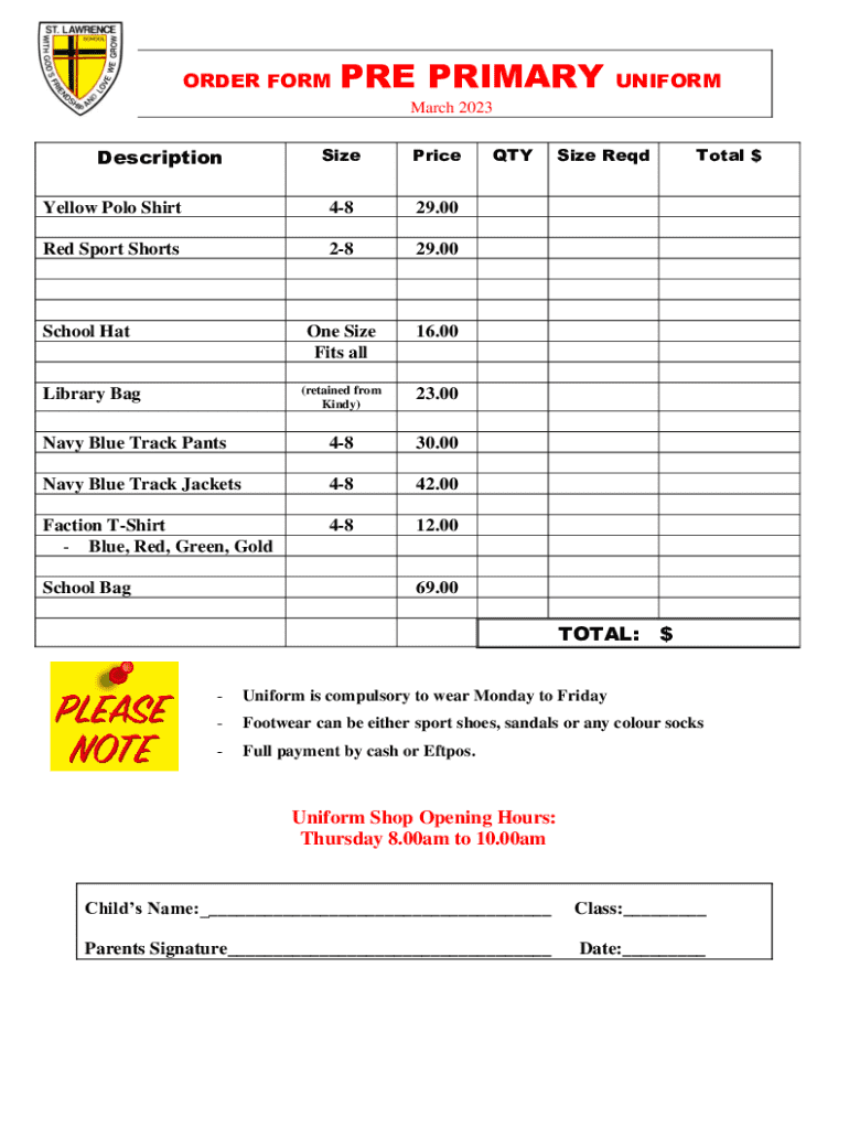 Fillable Online SCHOOL UNIFORM GUIDELINES Fax Email Print - pdfFiller