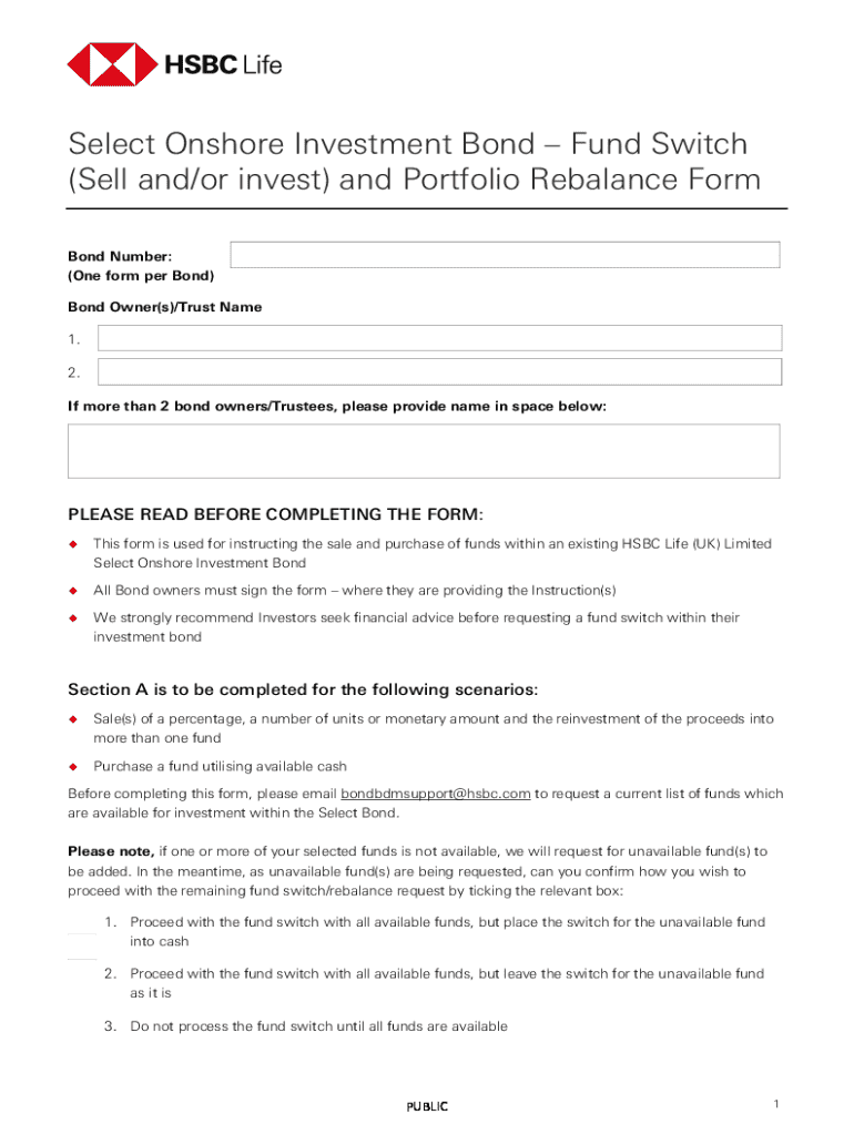 Fillable Online Fund Switch (Sell and/or invest) and Portfolio ...