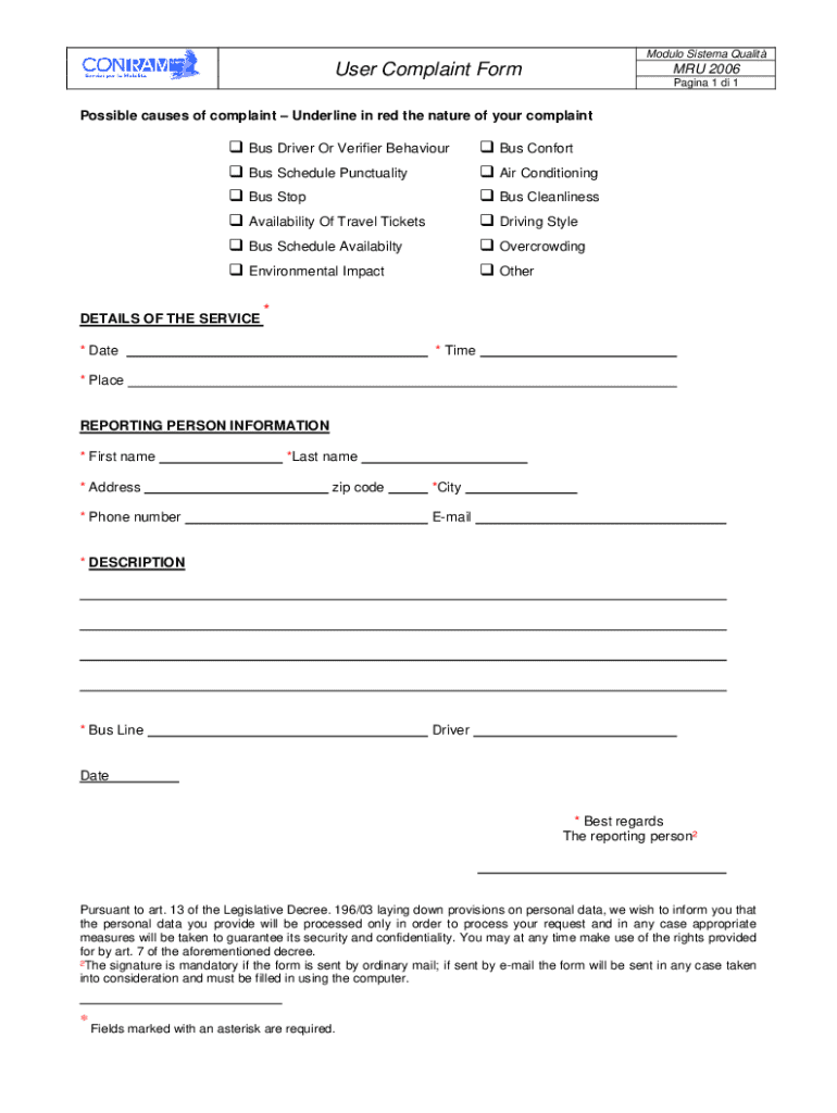 Fillable Online Complaint FormOIG - Office of the MTA Inspector General ...