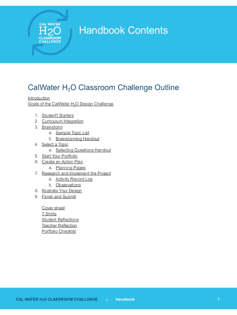 Fillable Online CalWater H2O Challenge Sample Portfolio Fax Email Print ...