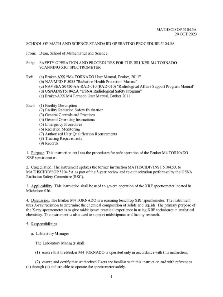 Fillable Online SCHOOL OF MATH AND SCIENCE STANDARD OPERATING PROCEDURE ...