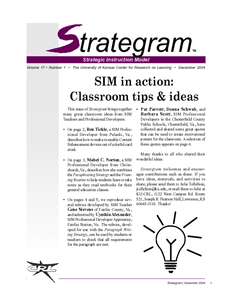 Fillable Online SIM in action: Classroom tips & ideas - SIMville Fax ...